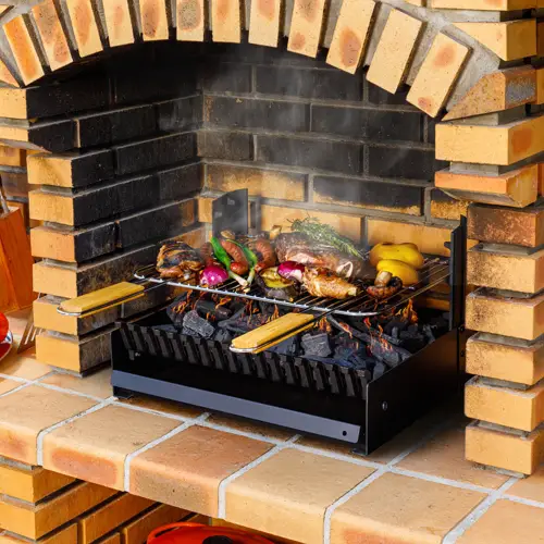 Barbecue charbon So Magic, grilloir en fonte à poser - Happy Garden